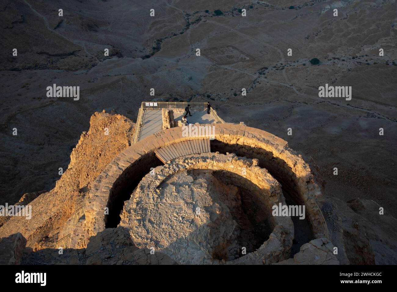 Herod's palace, Masada rock fortress, Israel Stock Photo - Alamy