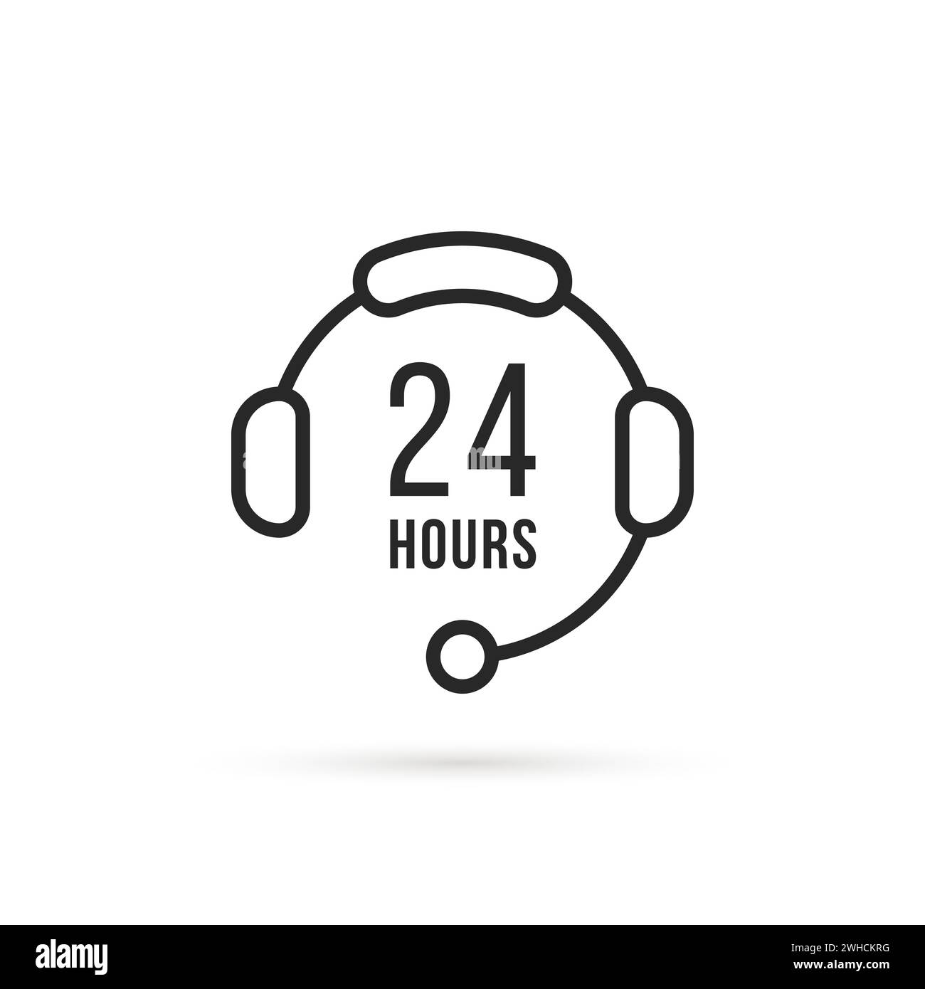 simple thin line 24 hours hotline Stock Vector Image & Art - Alamy