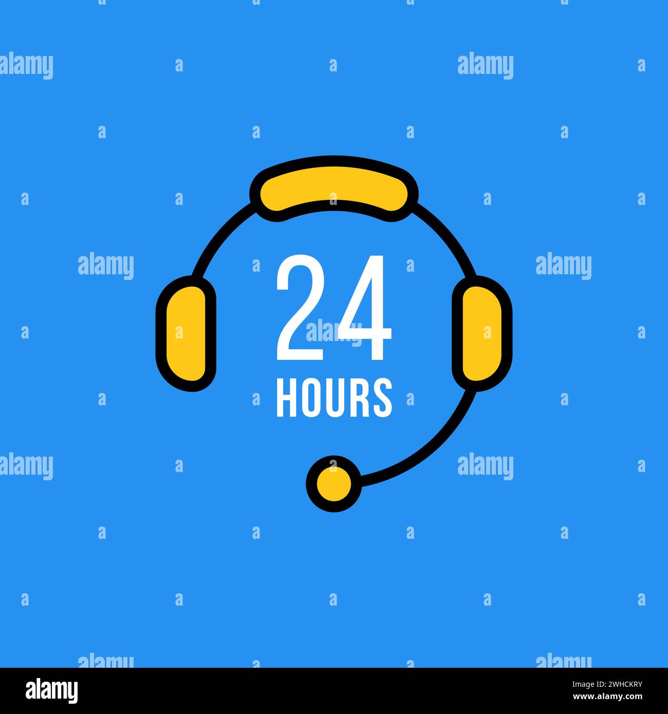 cartoon 24 hours hotline simple icon Stock Vector Image & Art - Alamy