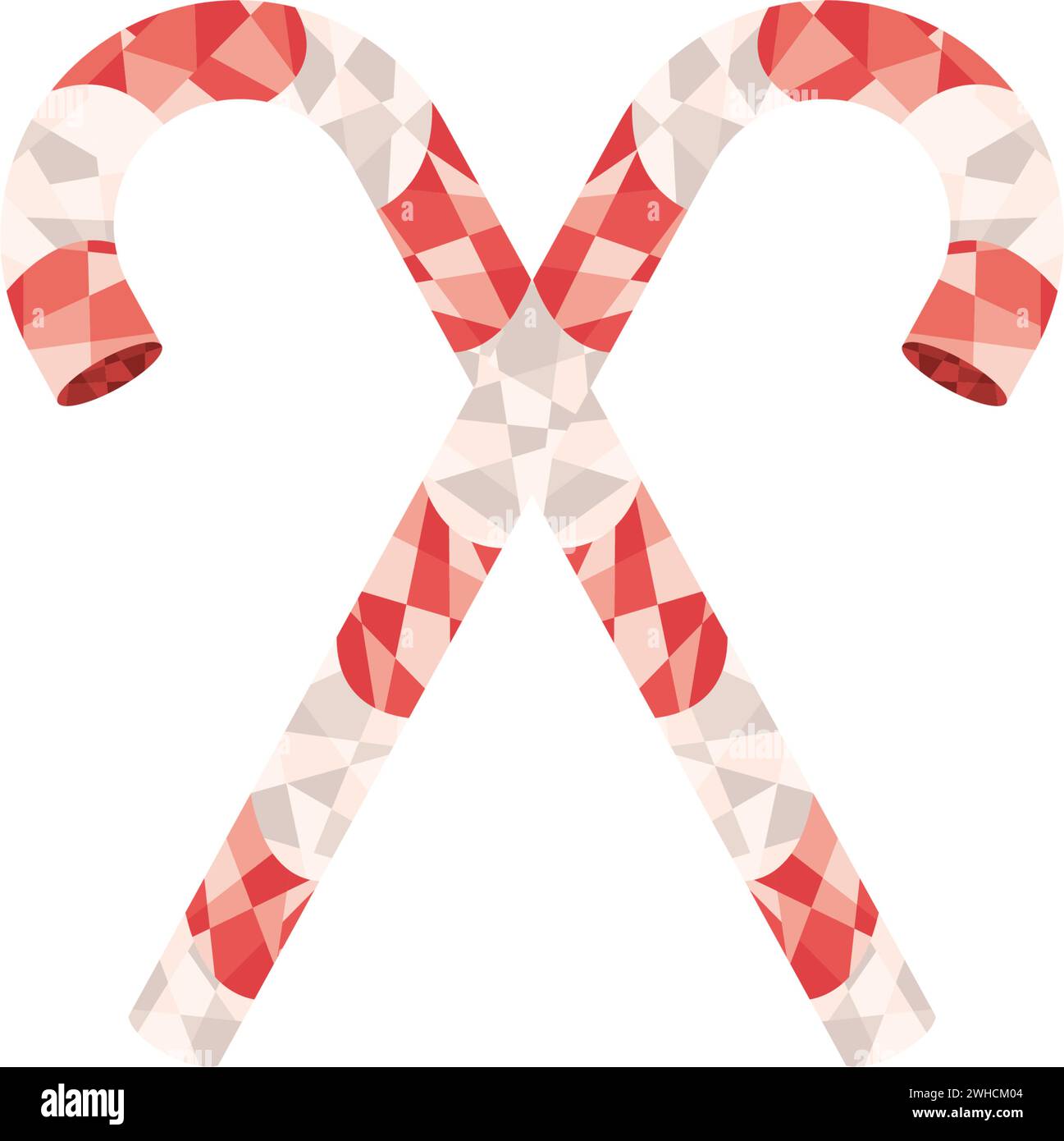 Isolated colored low poly christmas cane candy icon Vector Stock Vector ...