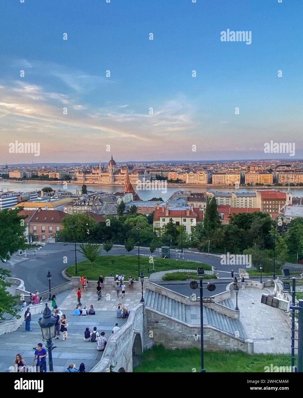 panoramic view of budapest, hungary from the buda castle Stock Photo ...