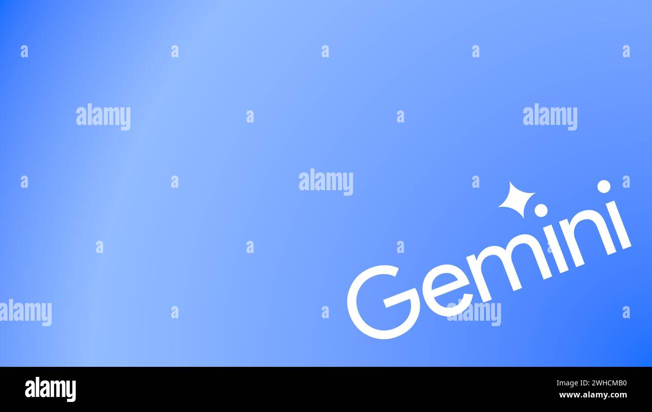 Istanbul, Turkey - 7 Feb 2024: Google Gemini logo on a simple color ...