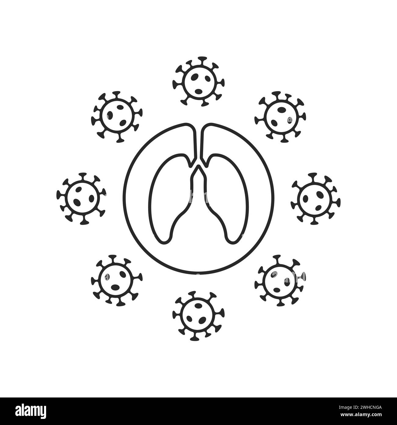 Lungs protection icon outline Cut Out Stock Images & Pictures - Alamy