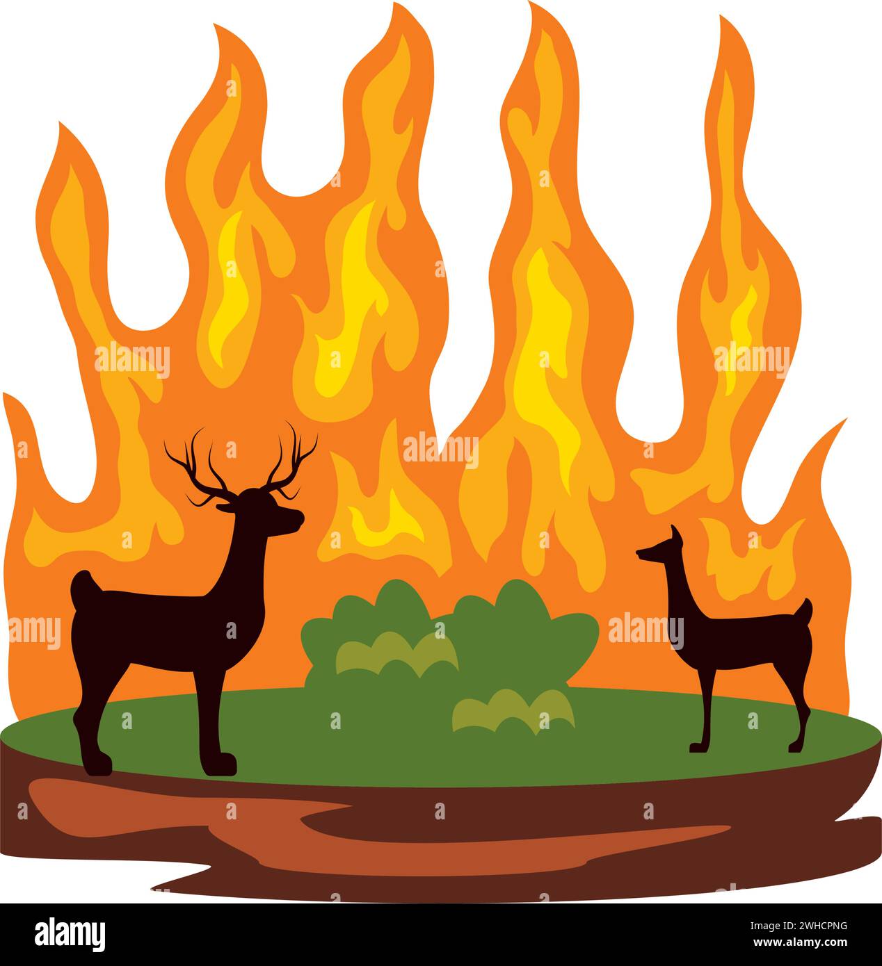 Burn forest animals Stock Vector Images - Alamy