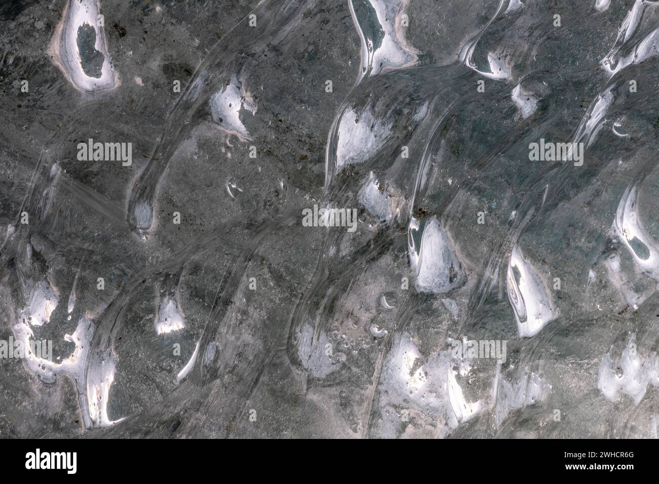 Ice structure of a glacier cave, winter, Morteratsch glacier ...