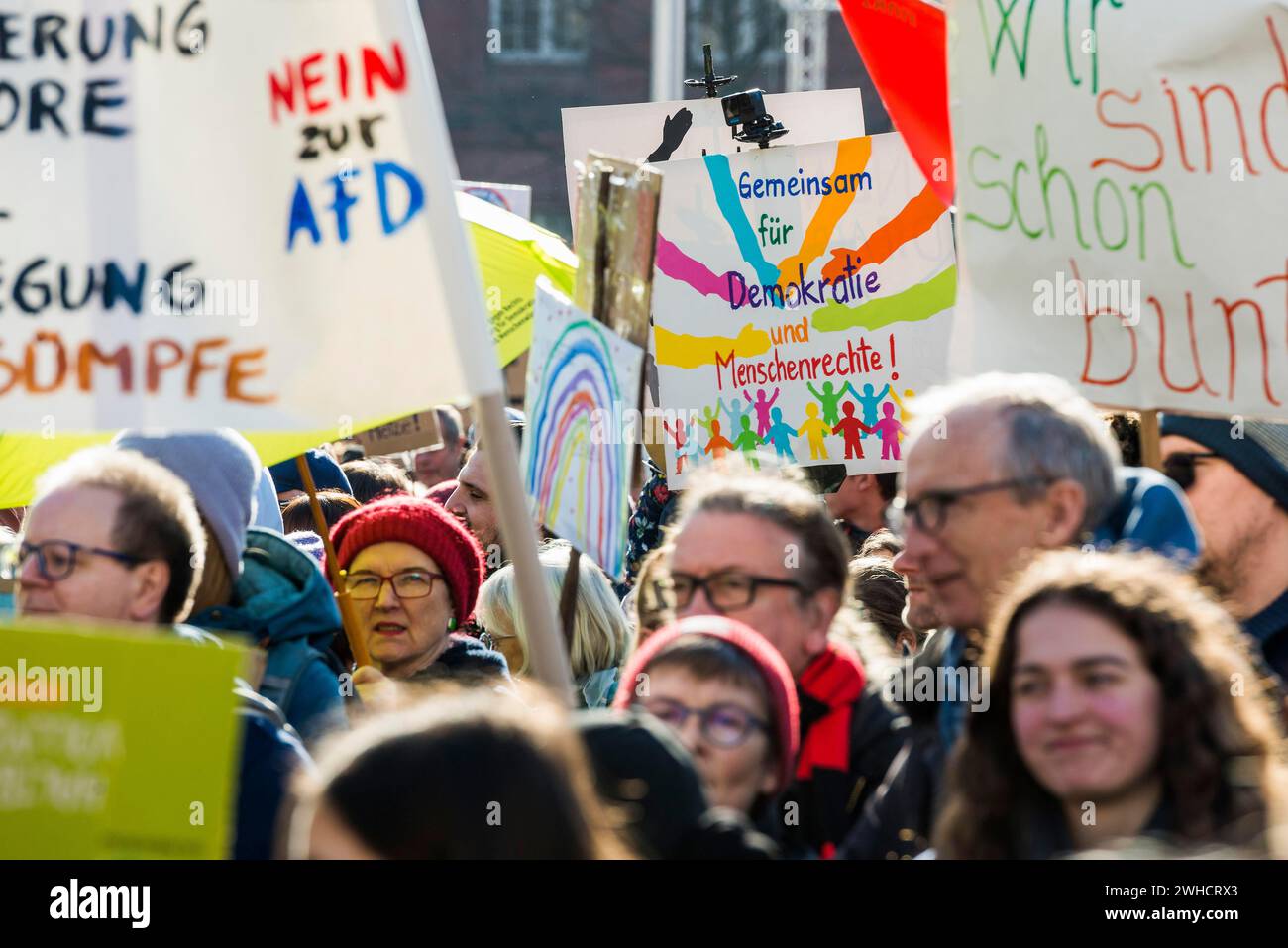 Slogans against right-wing extremism, Demonstration against right-wing ...
