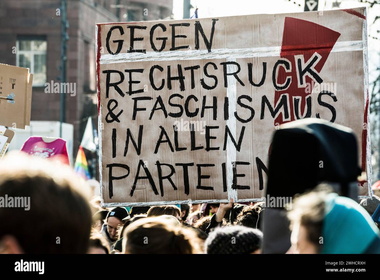 Slogans against right-wing extremism, Demonstration against right-wing ...