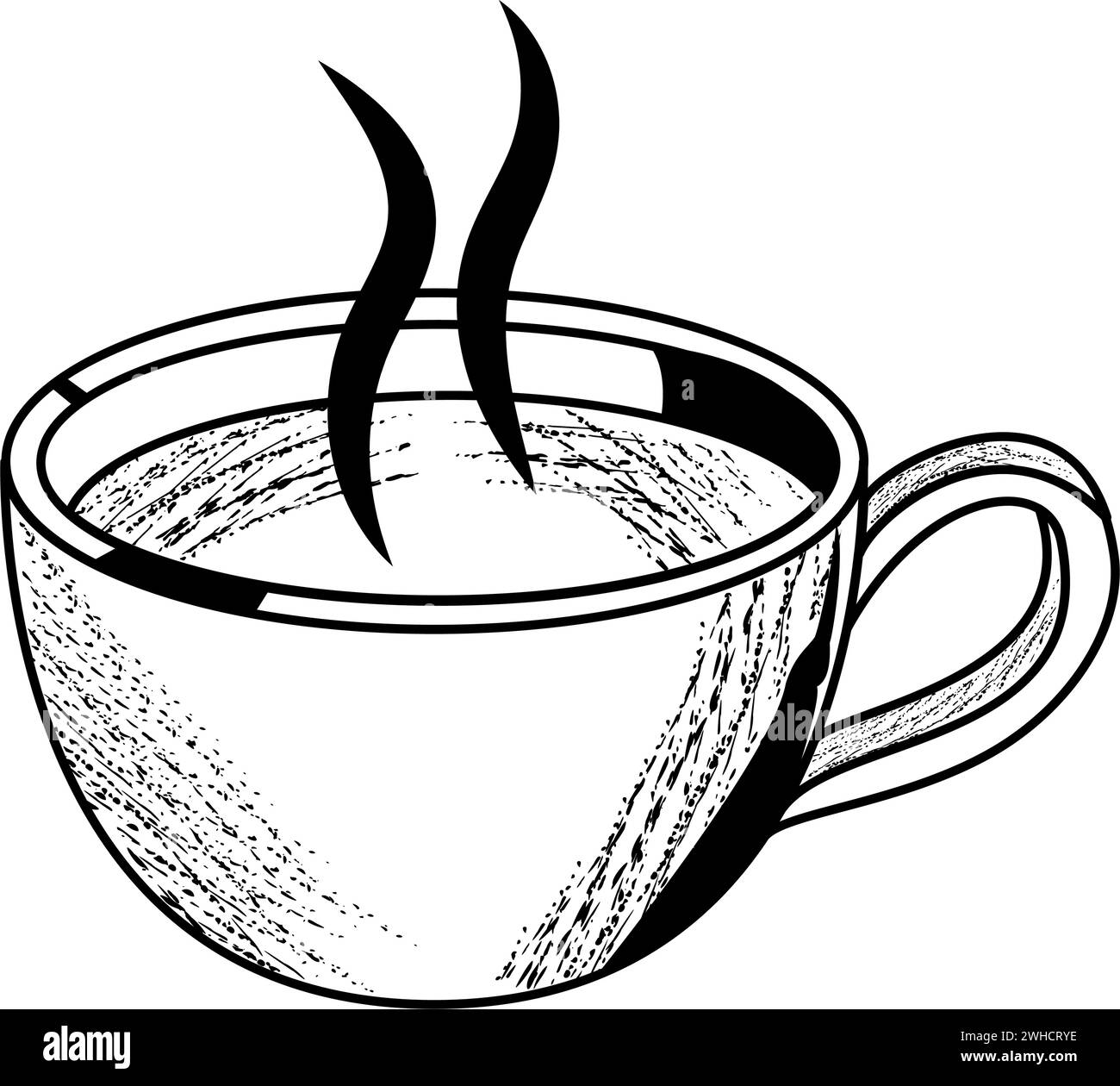 Isolated retro coffee cup sketch Vector Stock Vector Image & Art - Alamy