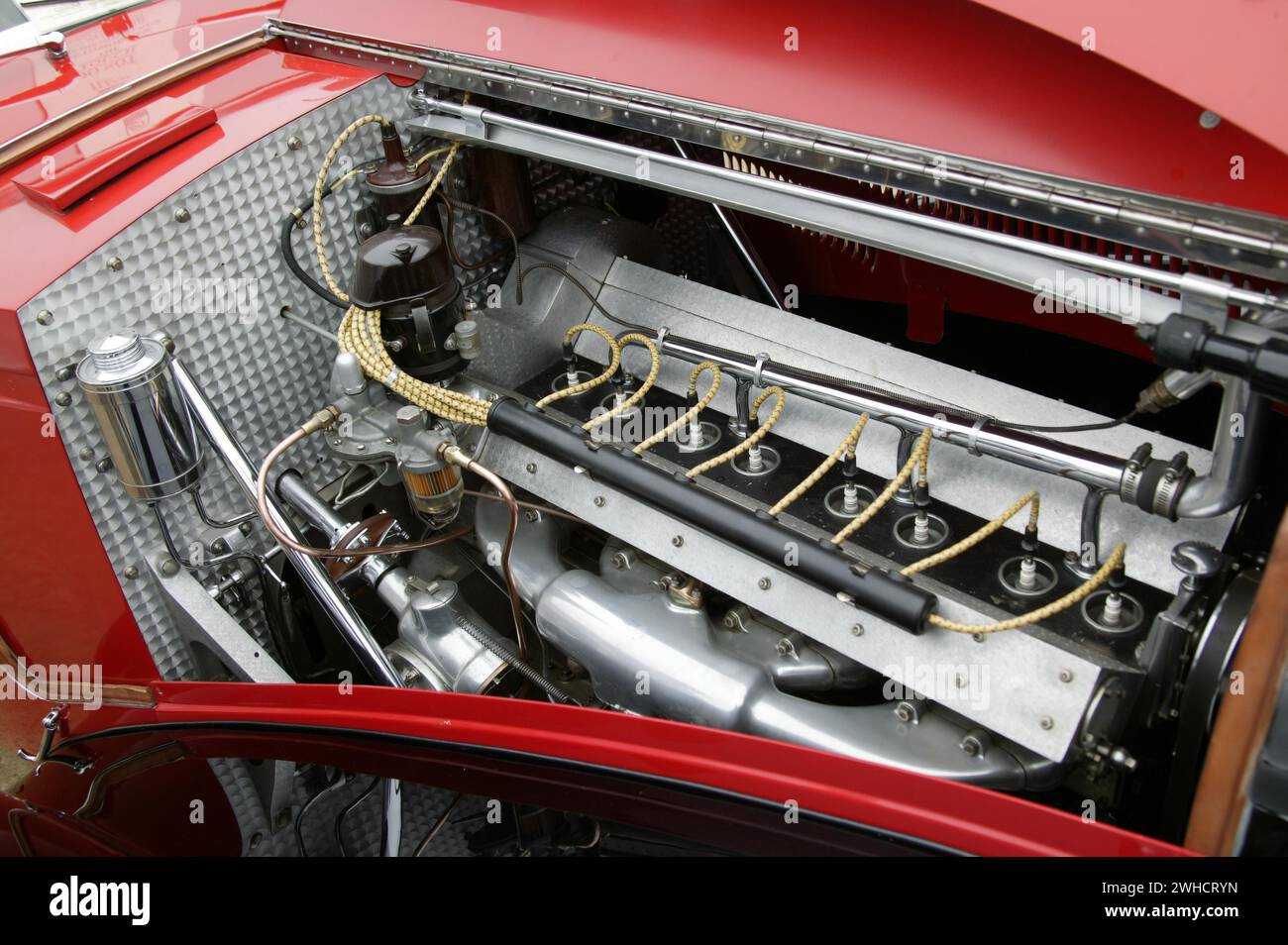 Bugatti Type 57 Atalante 1936 France classic car detail engine Stock ...