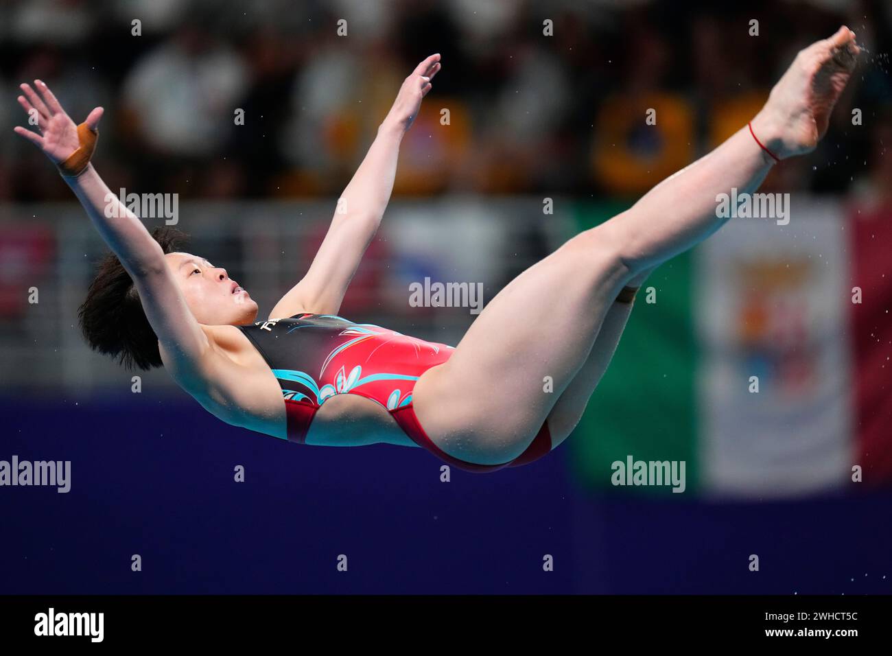 Chen Yiwen of China competes during the women's 3m springboard diving ...