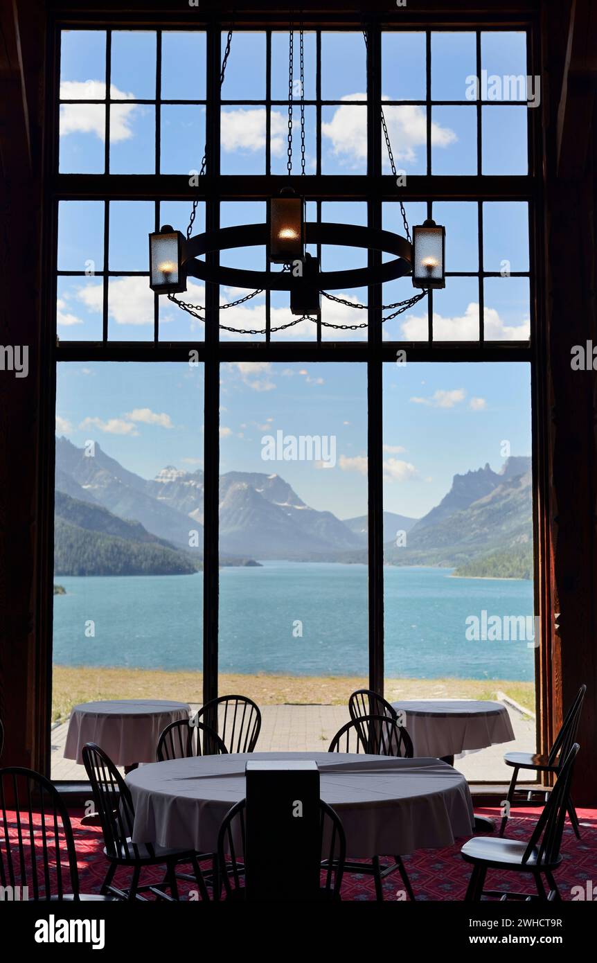View of Upper Waterton Lake from the Prince of Wales Hotel, Waterton ...