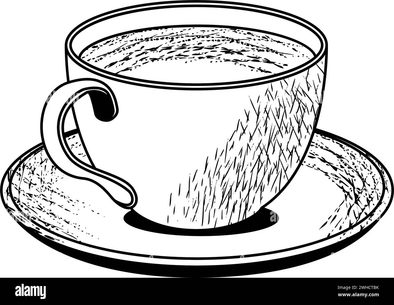 Isolated retro coffee cup sketch Vector Stock Vector Image & Art - Alamy
