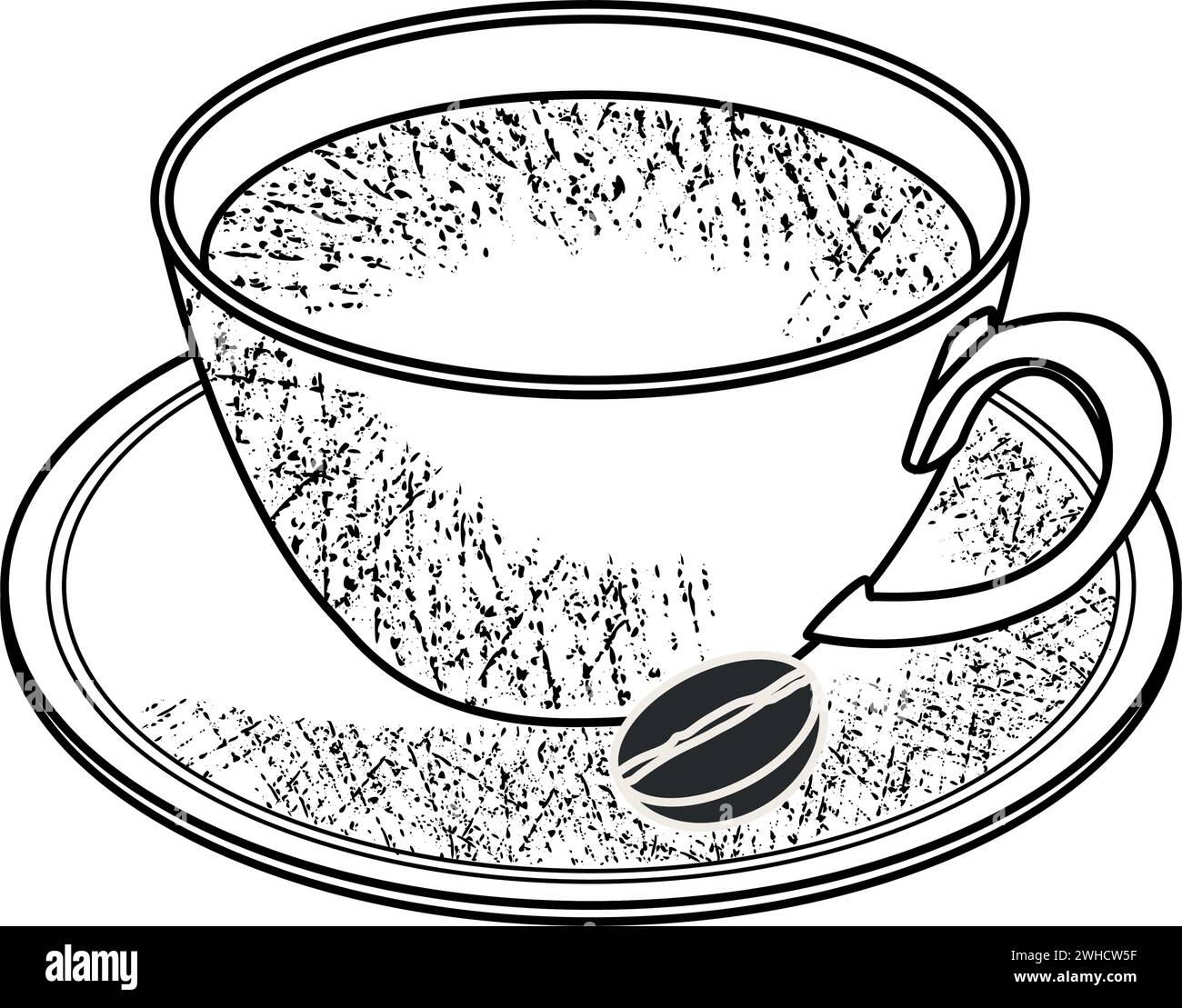 Isolated retro coffee cup sketch Vector Stock Vector Image & Art - Alamy