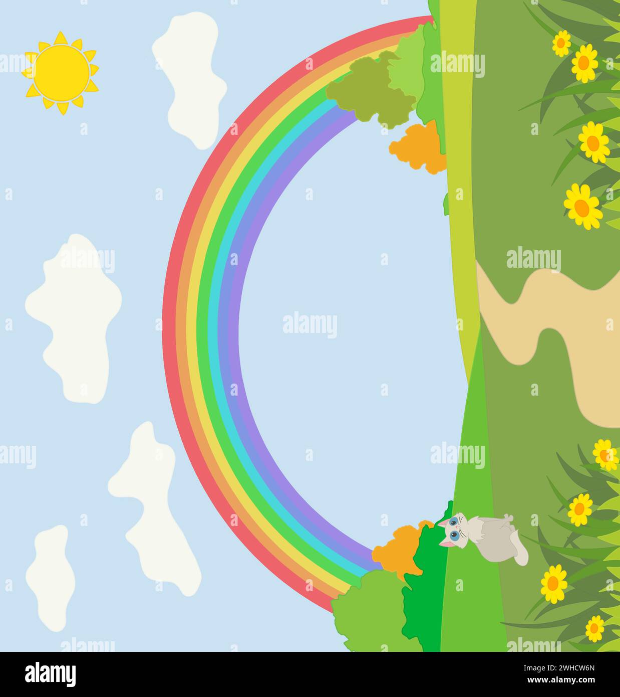 Rainbow over the forest Stock Vector Images - Alamy