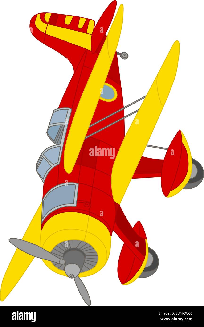 red yellow plane on a transparent background Stock Vector Image & Art ...