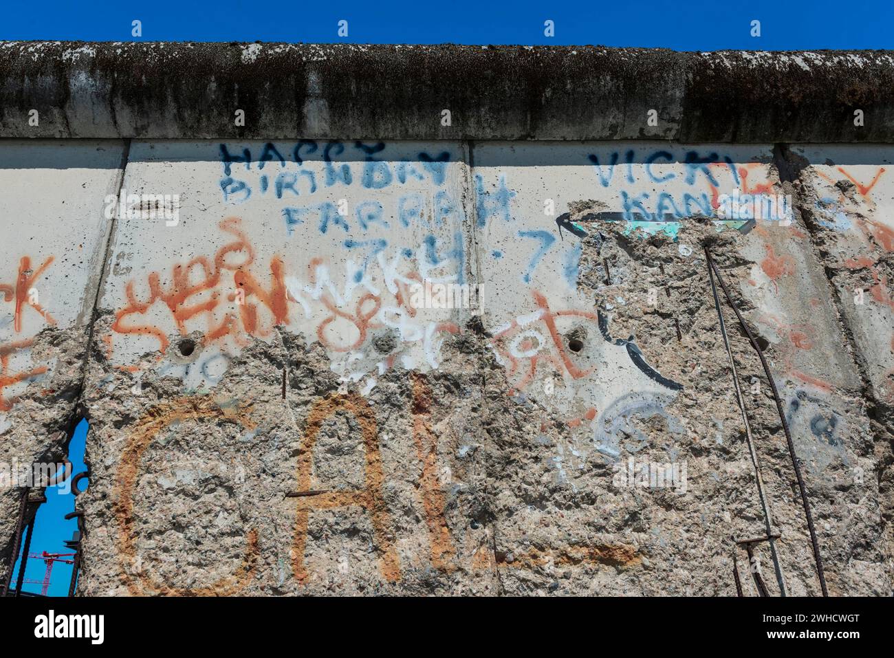 Preserved part of the Berlin Wall, GDR, East Germany, history ...