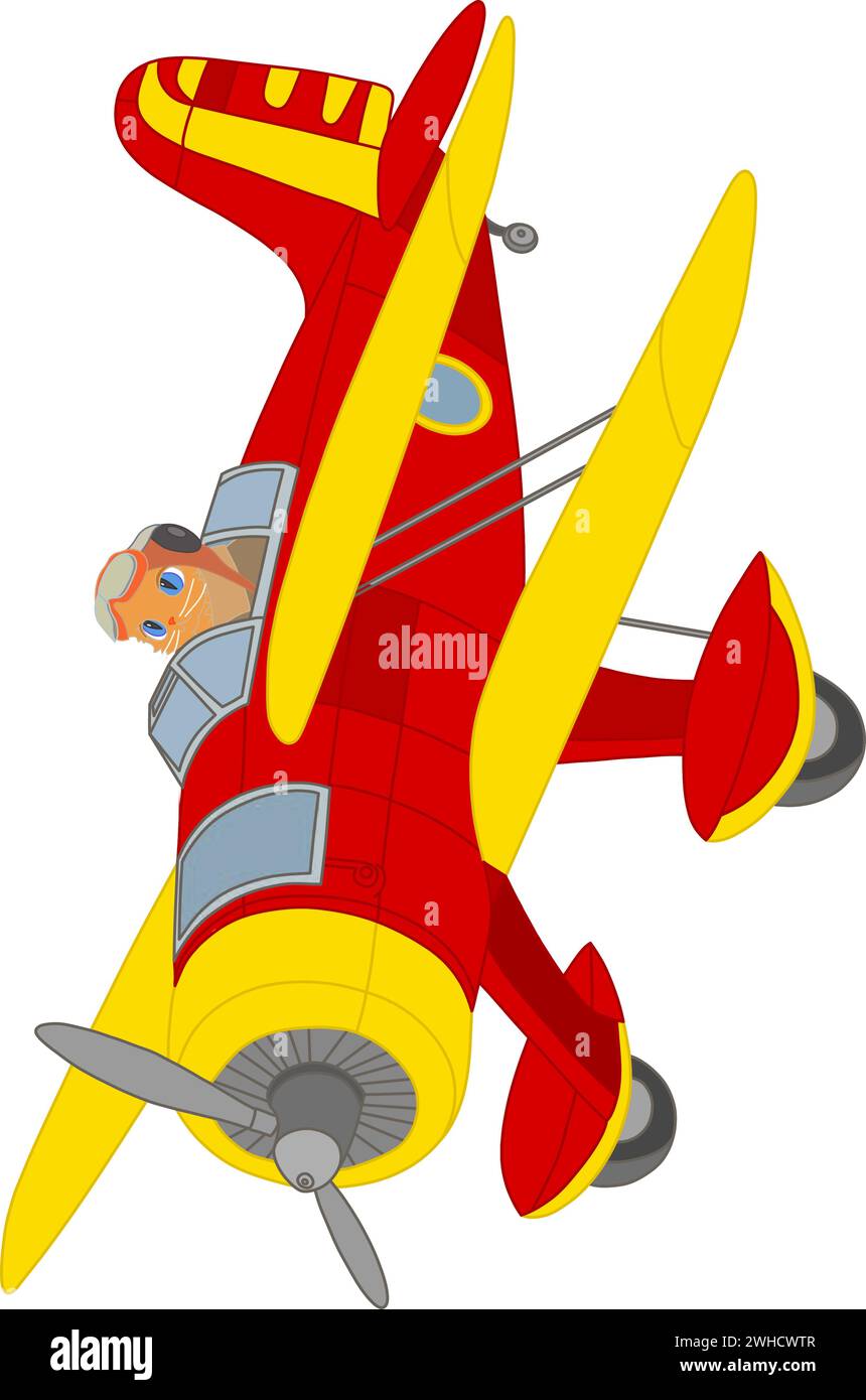 red yellow plane on a transparent background Stock Vector Image & Art ...