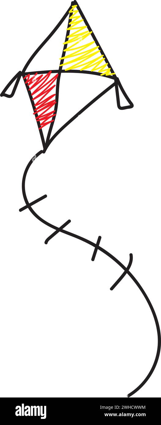 Isolated colored kite toy kid sketch Vector Stock Vector Image & Art ...