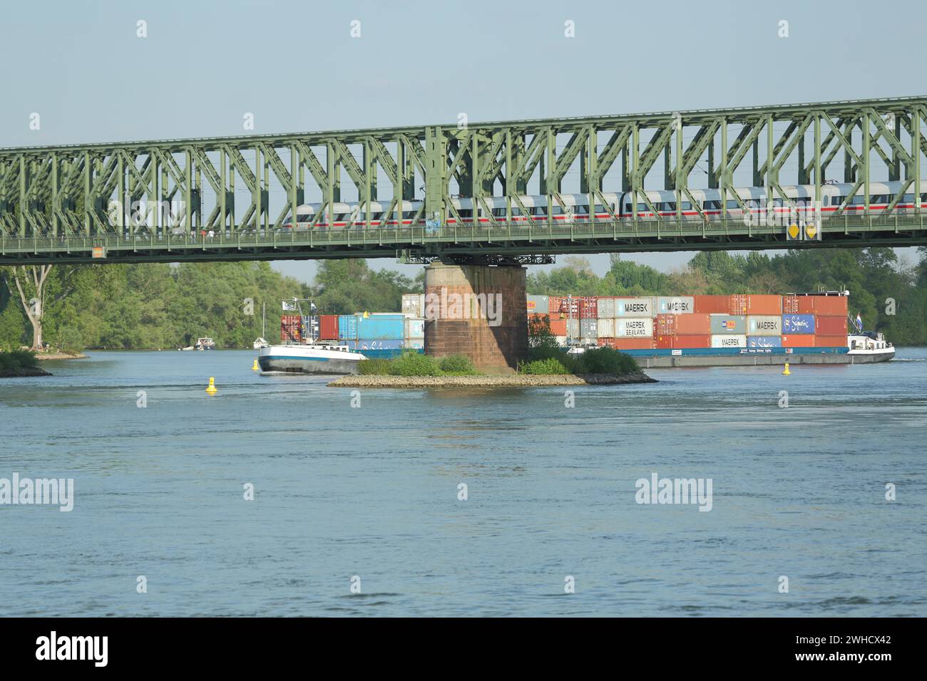 South bridge over the Rhine, railway bridge, Rhine bridge, railway ...