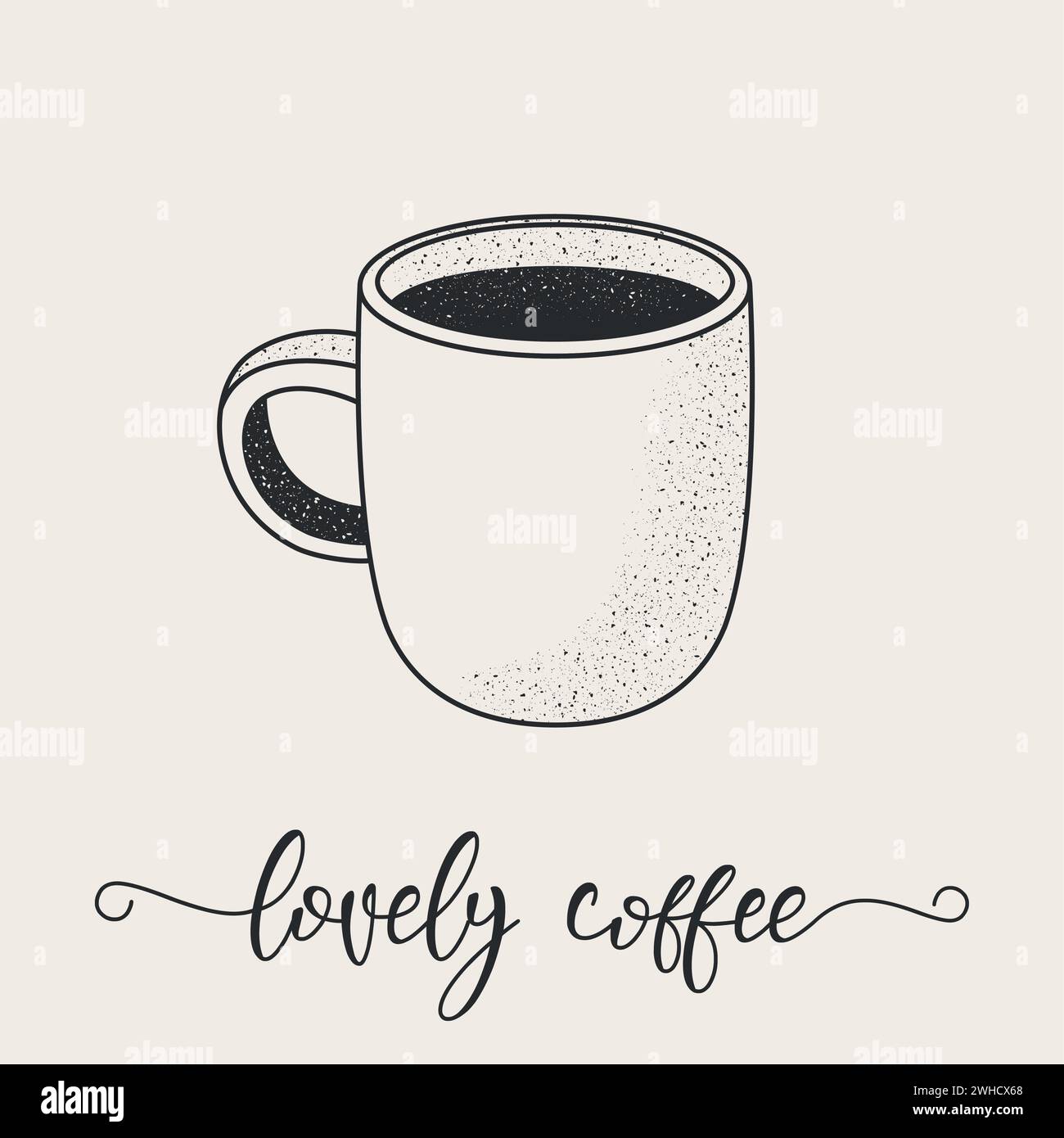 Colored poster with retro coffee cup sketch Vector Stock Vector Image ...