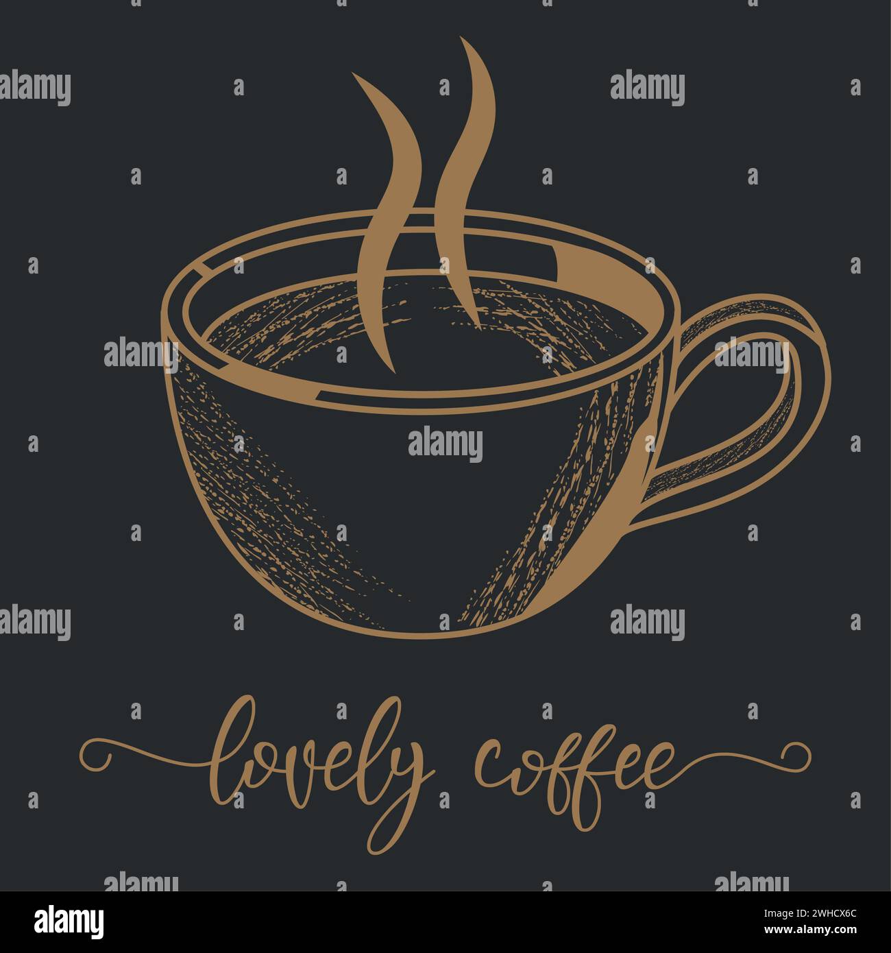 Colored poster with retro coffee cup sketch Vector Stock Vector Image ...