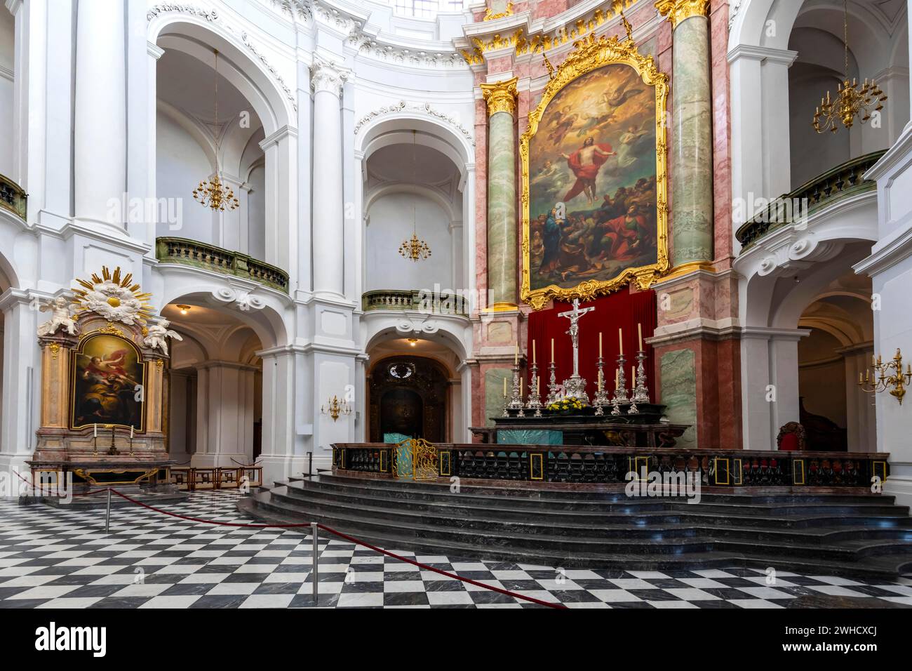 Interior view of St Trinitatis Cathedral, altar, nave, Dresden, Free ...