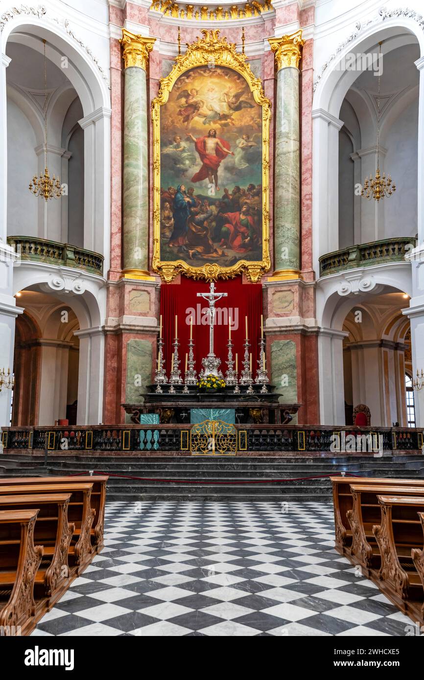 Interior view of St Trinitatis Cathedral, altar, nave, Dresden, Free ...