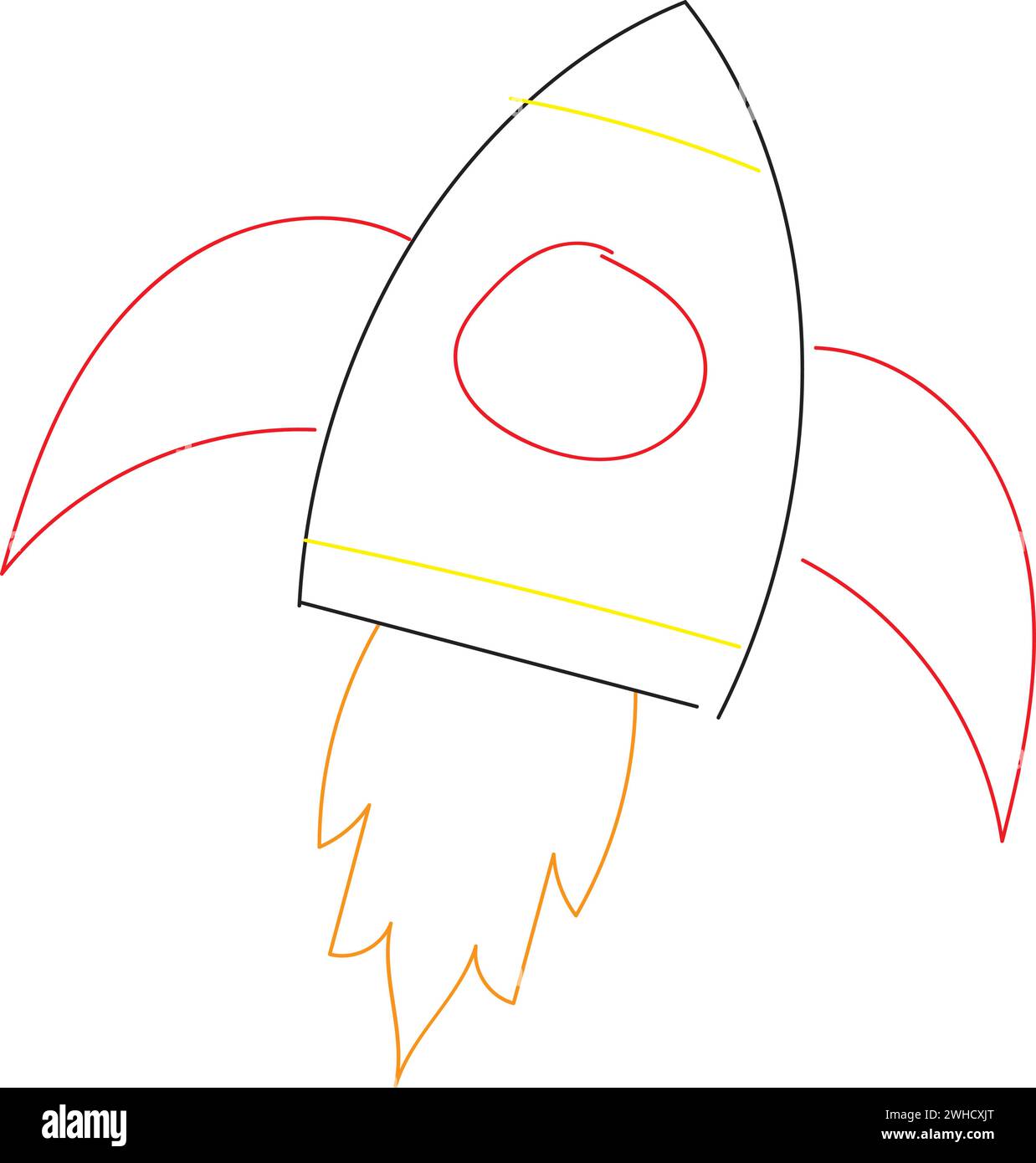 Isolated colored rocket spaceship kid sketch Vector Stock Vector Image ...