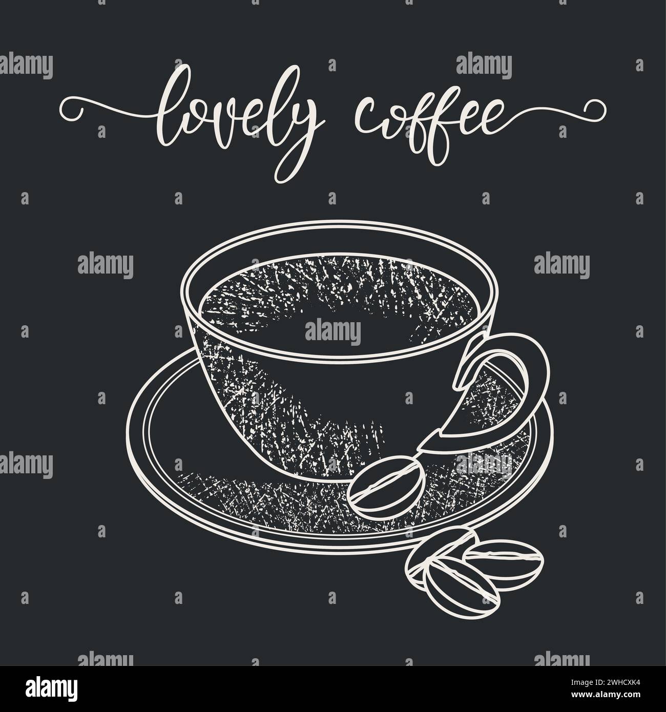 Colored poster with retro coffee cup sketch Vector Stock Vector Image ...