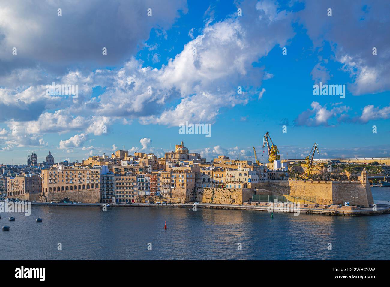 Panoramic view of Malta, Valletta, from aboard a ship at sea Stock ...