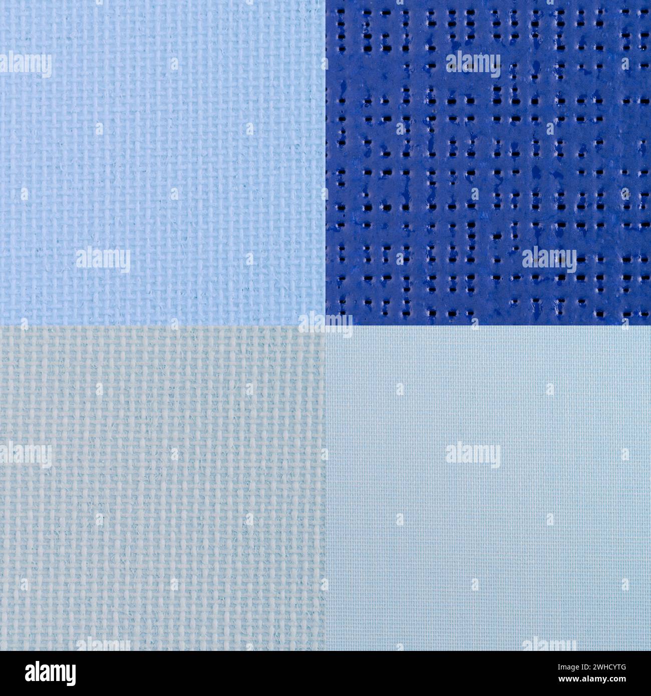 Set of blue vinyl samples Stock Photo - Alamy