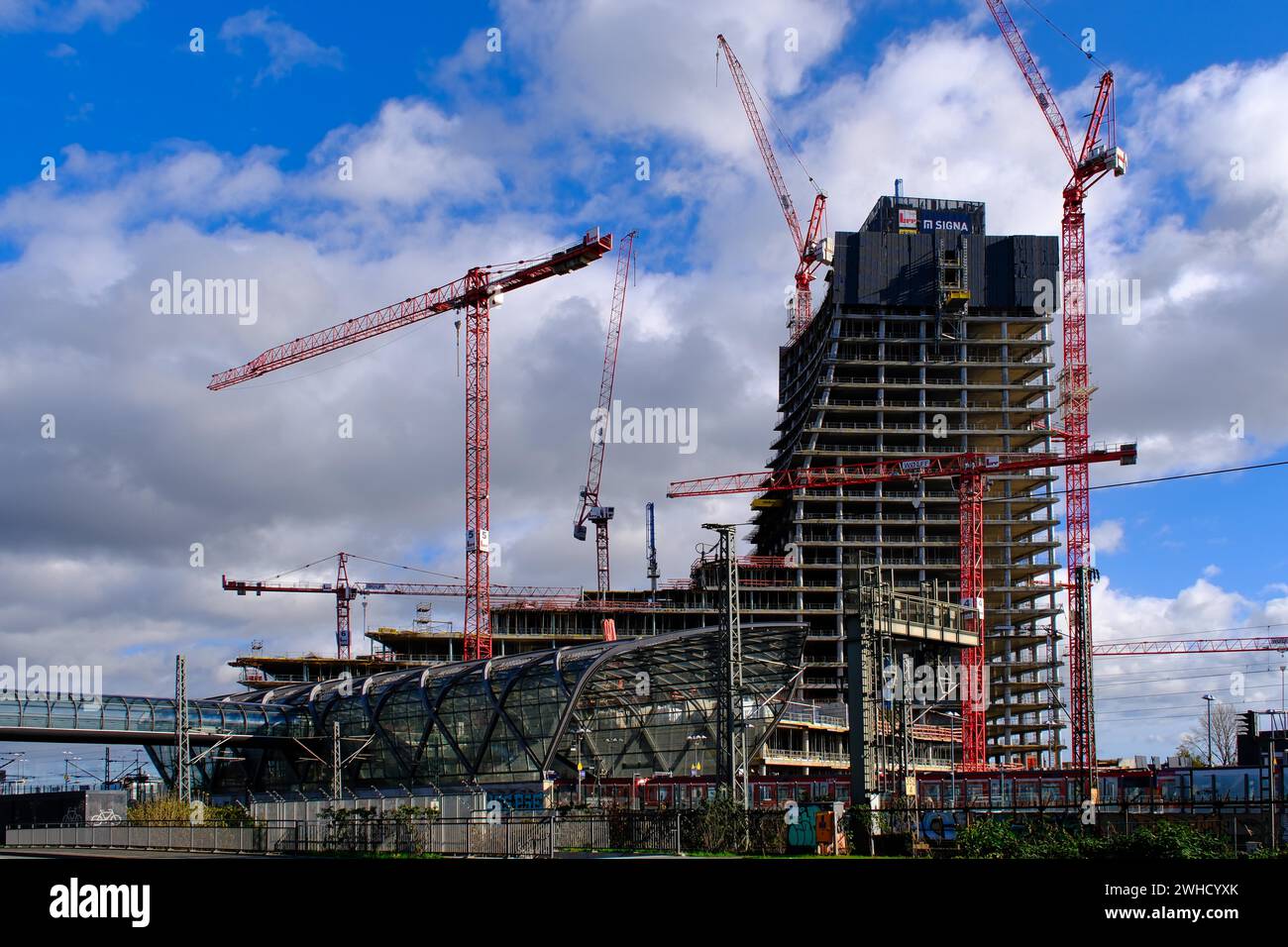 Elbtower in the Hafencity, construction site, Hanseatic City of Hamburg ...