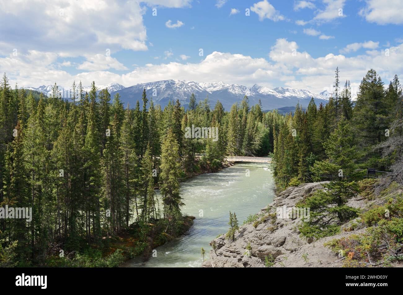Maligne River at Maligne Canyon, Jasper National Park, Alberta, Canada ...