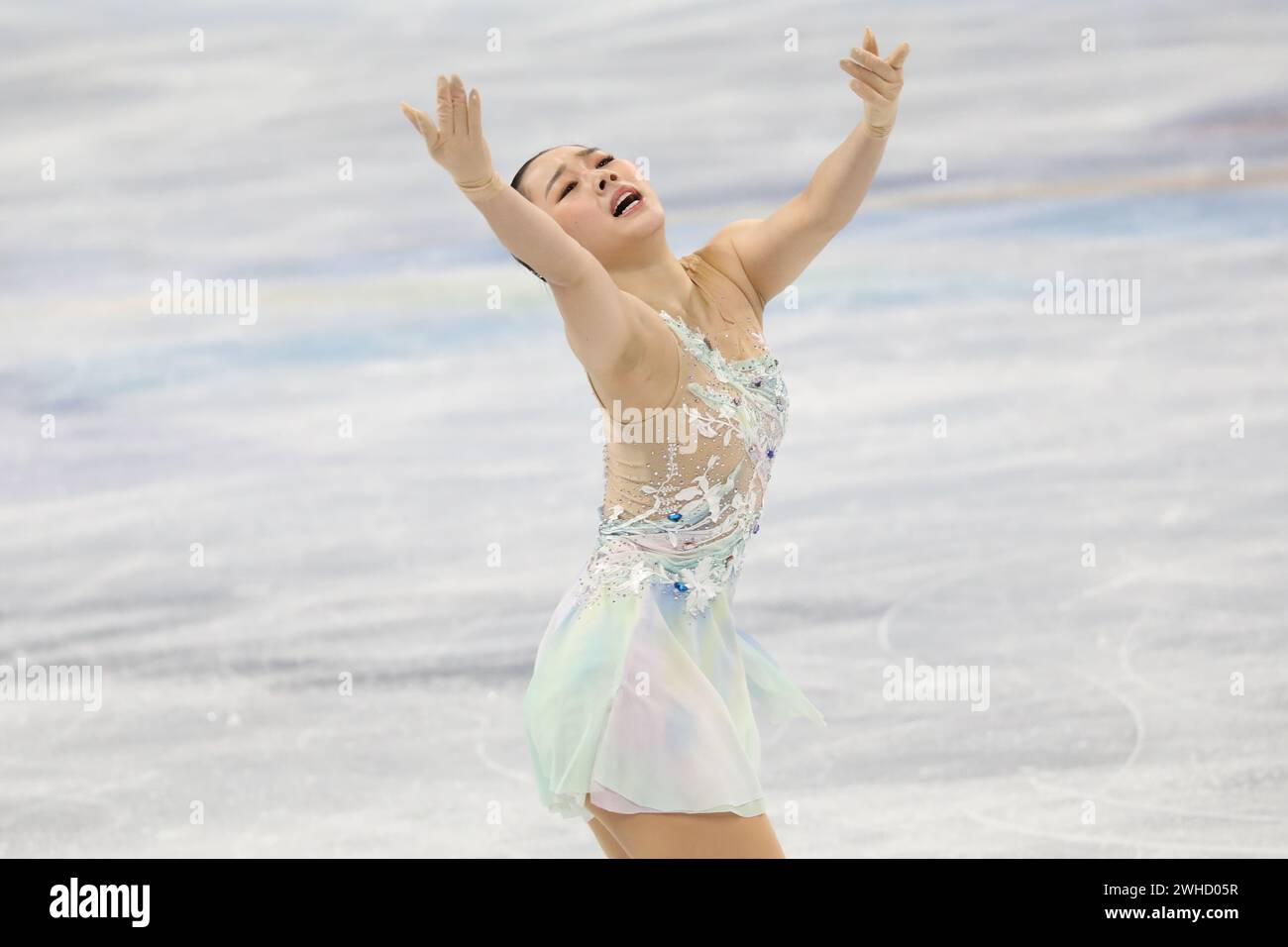 FEB 6, 2022 - Beijing, China: Higuchi Wakaba of Team Japan skates her ...