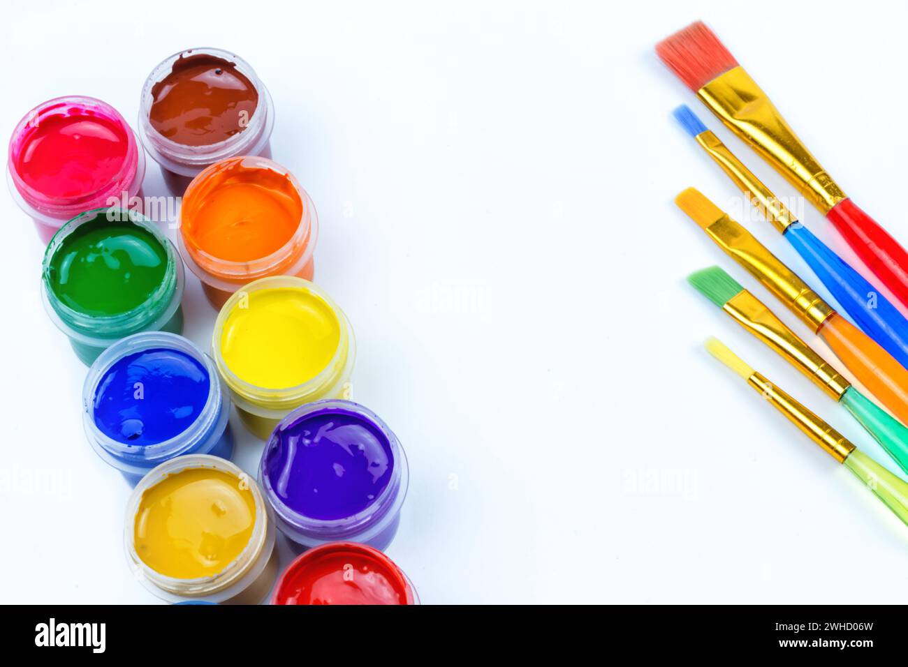 paint and color brushes, artistic materials Stock Photo - Alamy