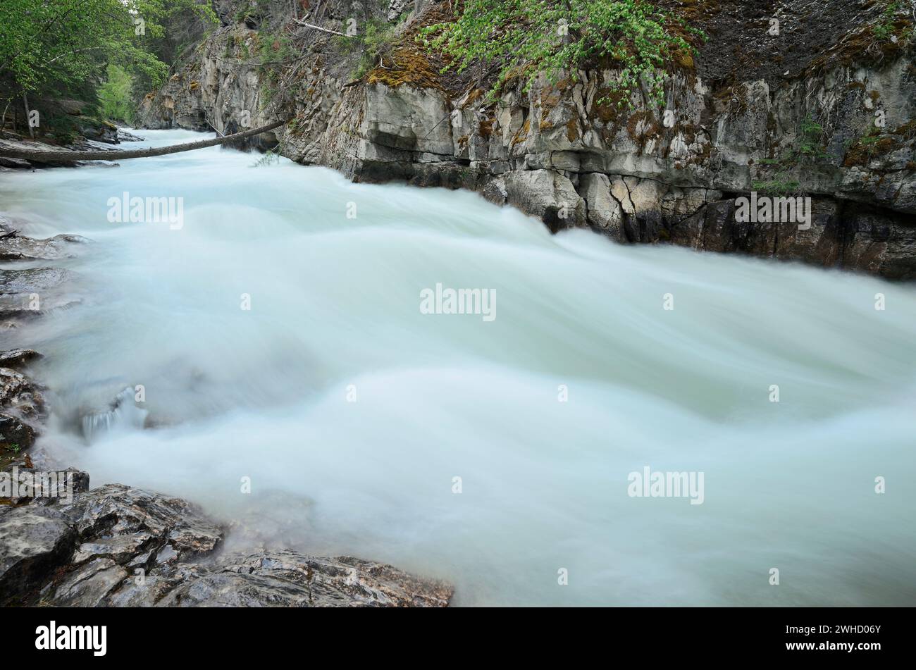 Maligne River at Maligne Canyon, Jasper National Park, Alberta, Canada ...