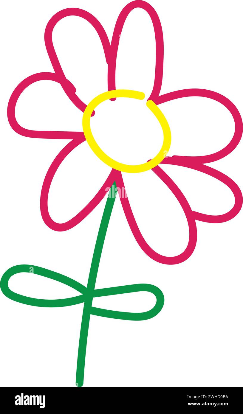 Isolated colored flower kid sketch Vector Stock Vector Image & Art - Alamy
