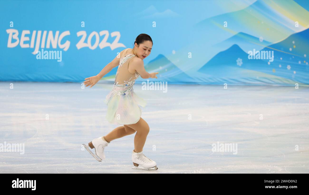 FEB 6, 2022 - Beijing, China: Higuchi Wakaba of Team Japan skates her ...