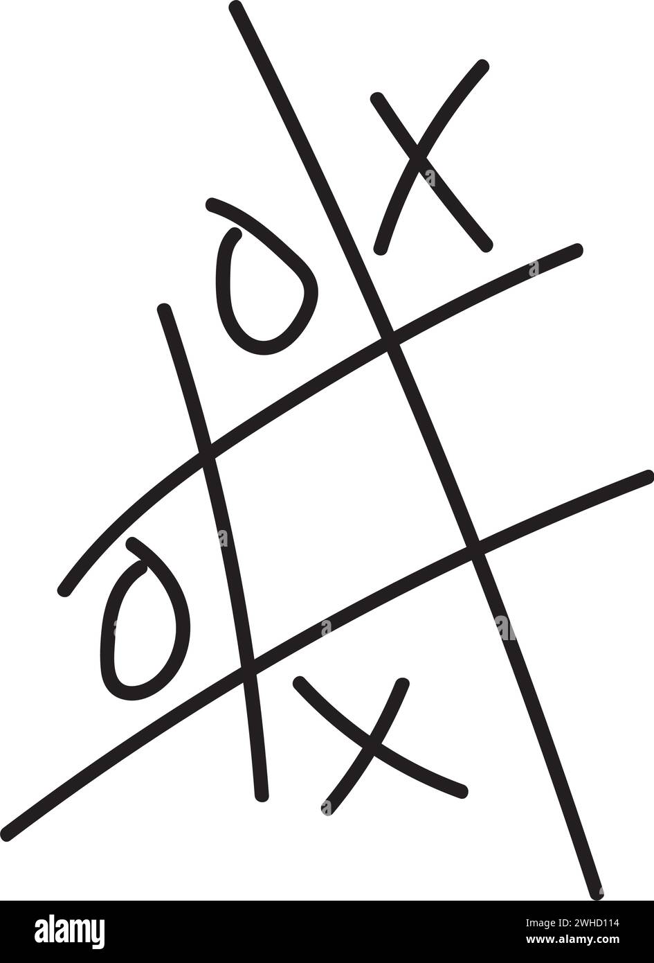 Isolated colored tic tac toe kid sketch Vector Stock Vector Image & Art ...