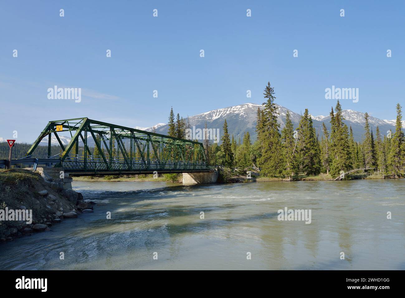 Bridge over the Athabasca River, Jasper National Park, Alberta, Canada ...