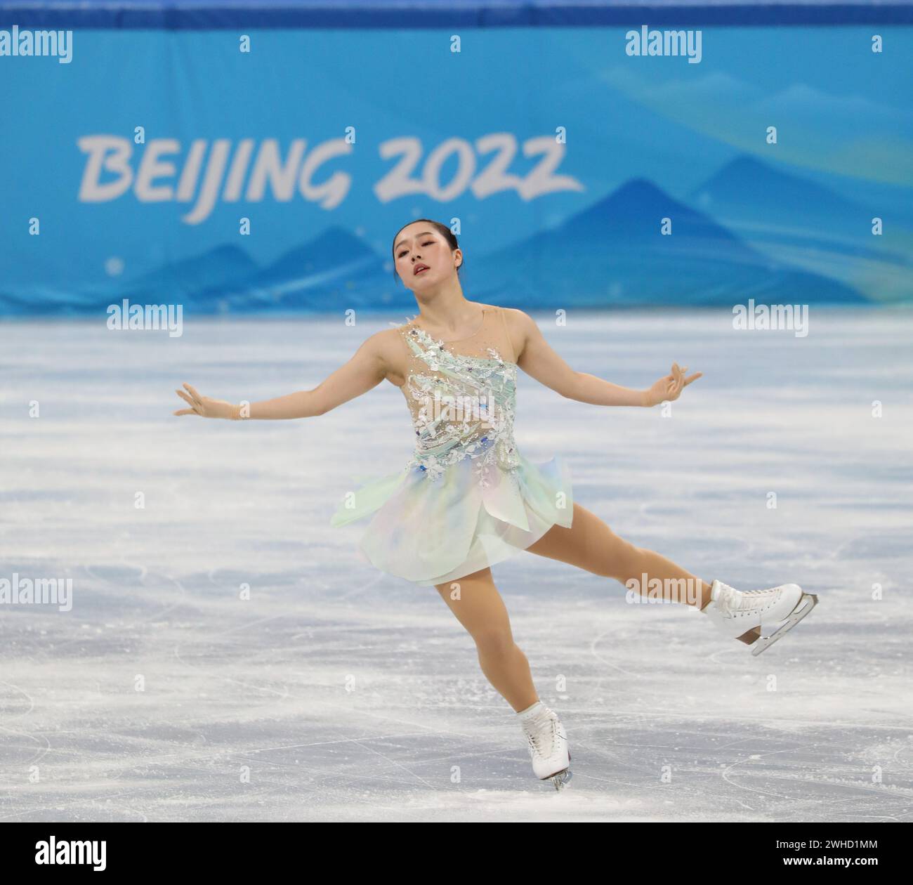 FEB 6, 2022 - Beijing, China: Higuchi Wakaba of Team Japan skates her ...