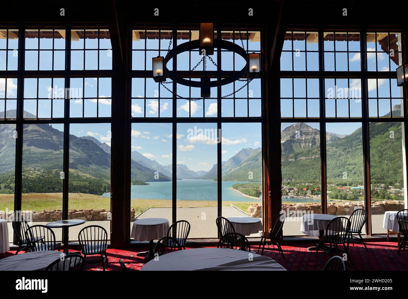 View from the Prince of Wales Hotel onto Upper Waterton Lake, Waterton ...