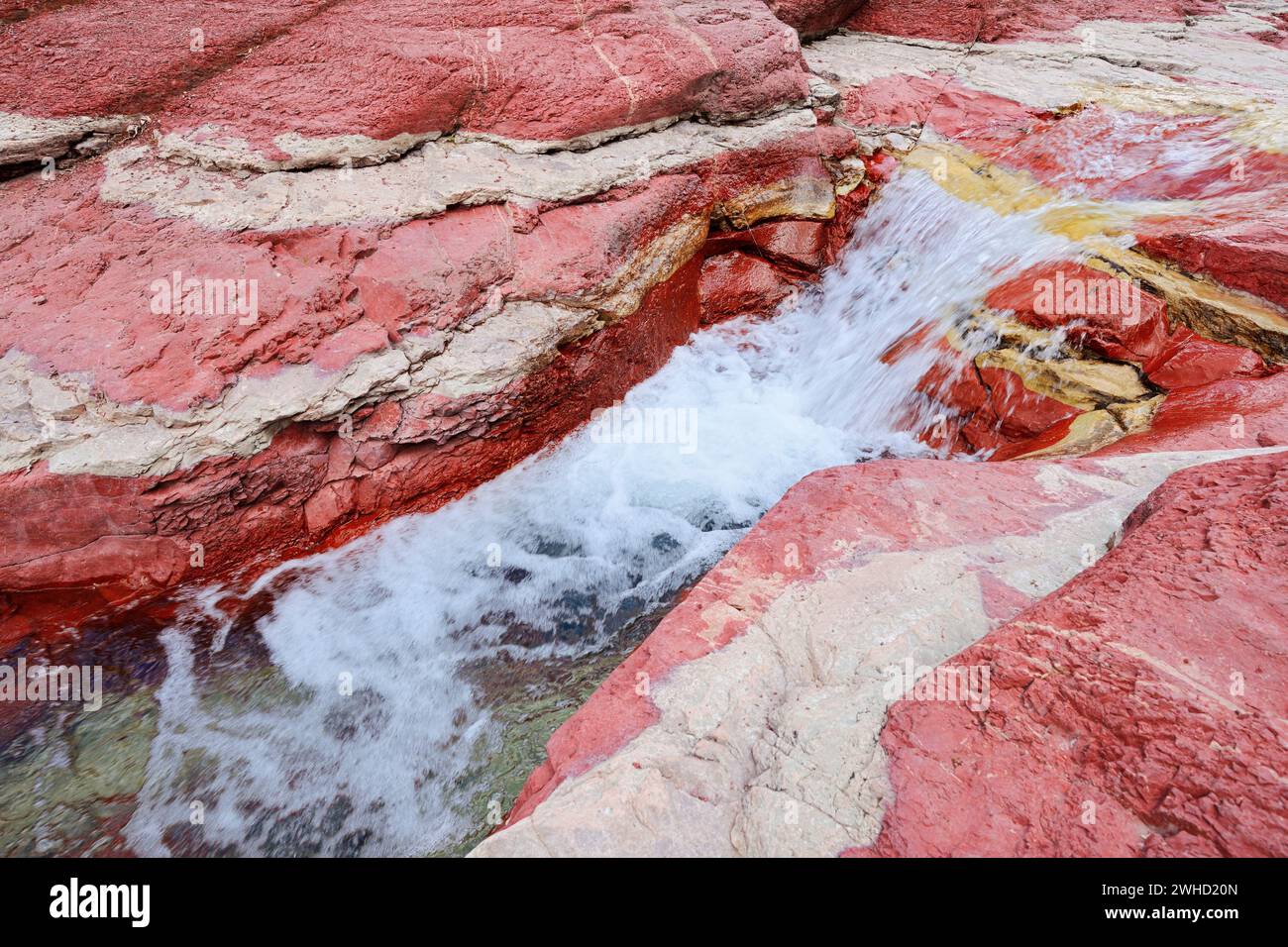 Red Rock Canyon, Waterton Lakes National Park, Alberta, Canada Stock ...