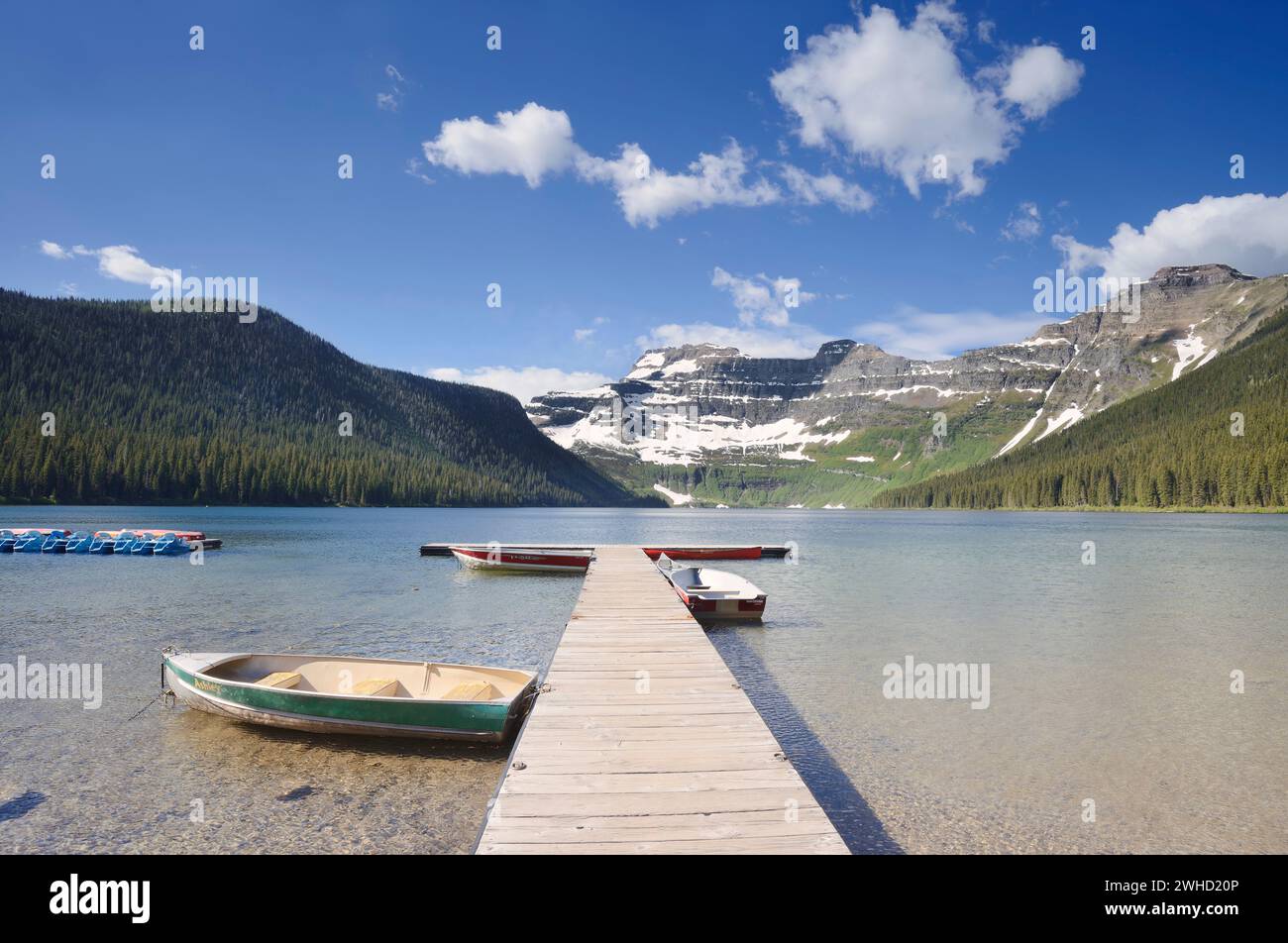 Jetty at Cameron Lake, Waterton Lakes National Park, Alberta, Canada ...