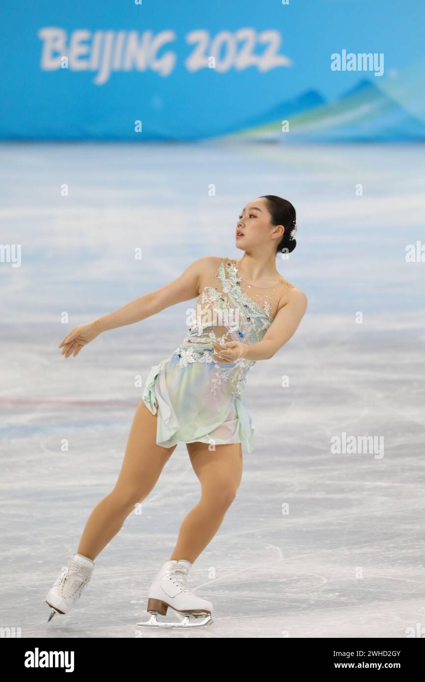 FEB 6, 2022 - Beijing, China: Higuchi Wakaba of Team Japan skates her ...