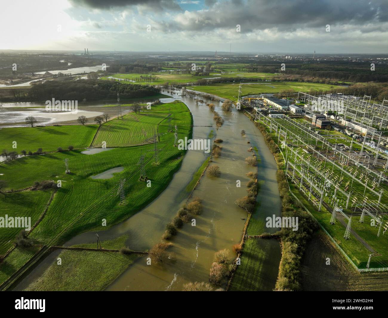 Aerial electric substation hi-res stock photography and images - Alamy