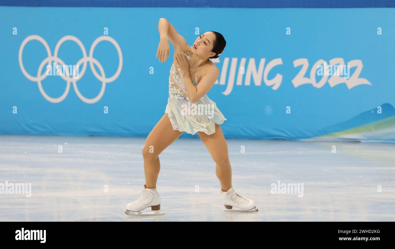 FEB 6, 2022 - Beijing, China: Higuchi Wakaba of Team Japan skates her ...