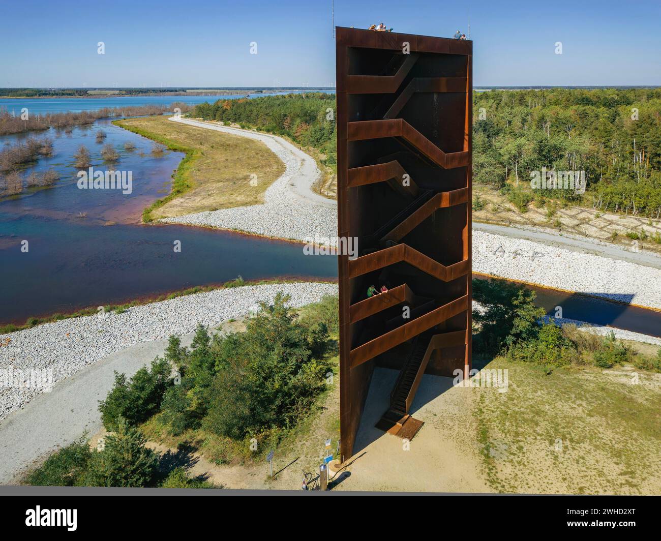 The 30 metre high landmark of the Lusatian Lakeland, the so-called ...