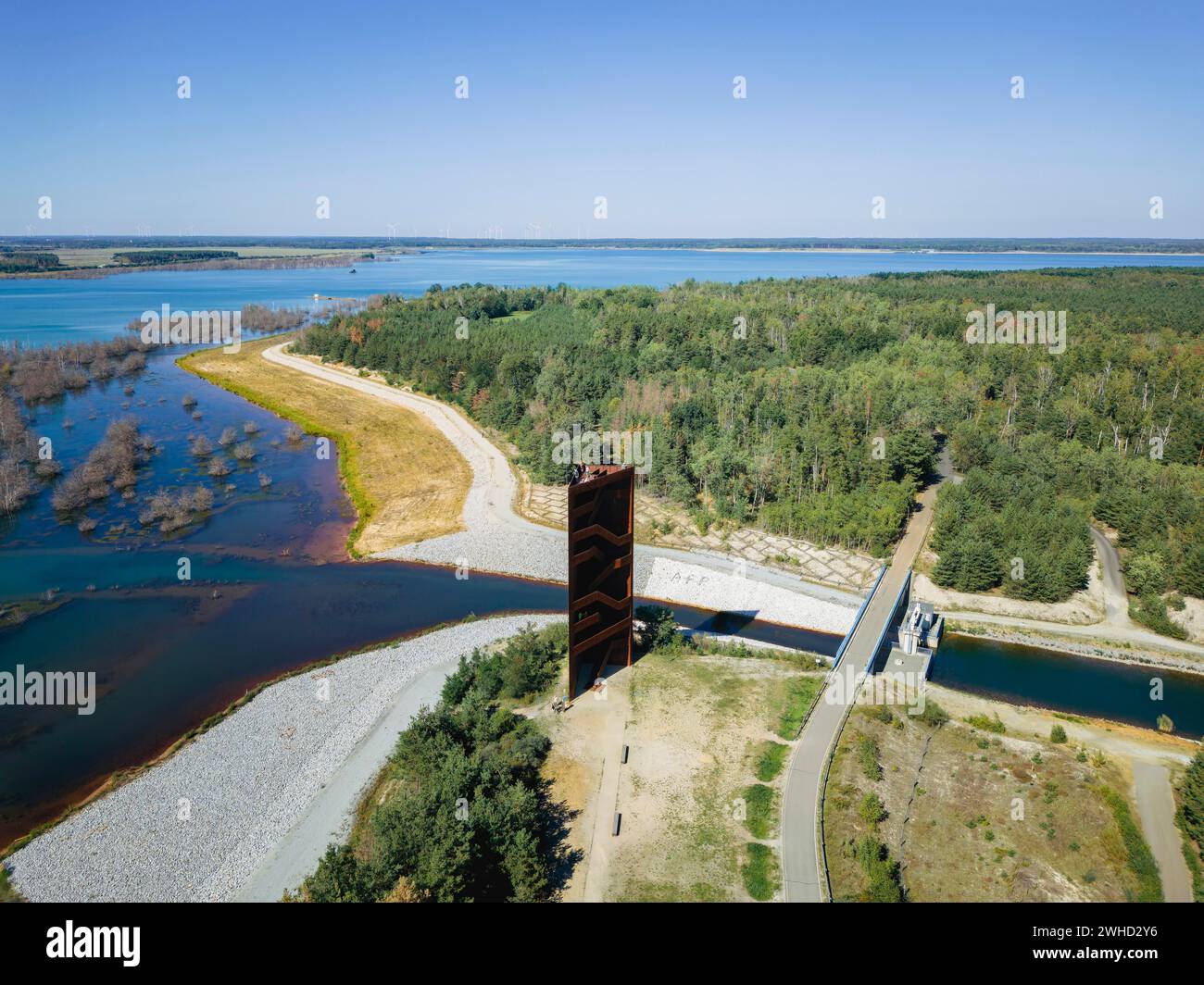 The 30 metre high landmark of the Lusatian Lakeland, the so-called ...