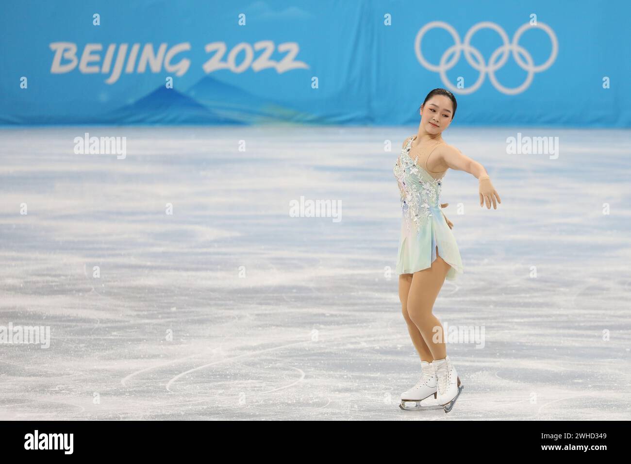 FEB 6, 2022 - Beijing, China: Higuchi Wakaba of Team Japan skates her ...